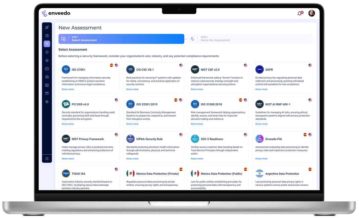Frameworks Supported by Enveedo